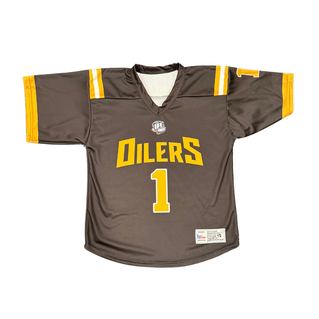 JY - Youth Tulsa Oilers Football #1 Black Jersey