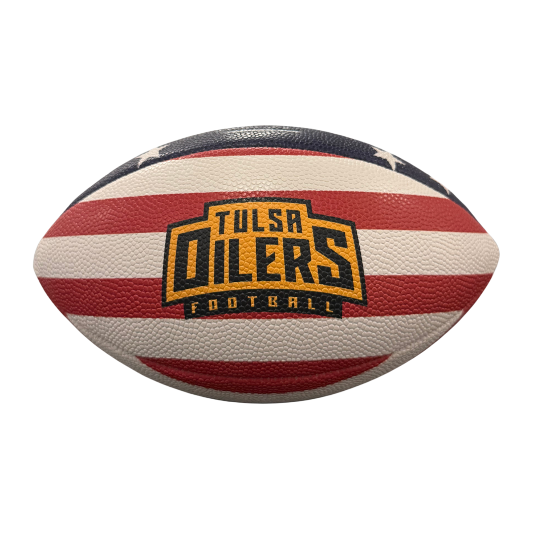 F - 2025 Tulsa Oilers Stars & Stripes Official Game Football | Tulsa ...