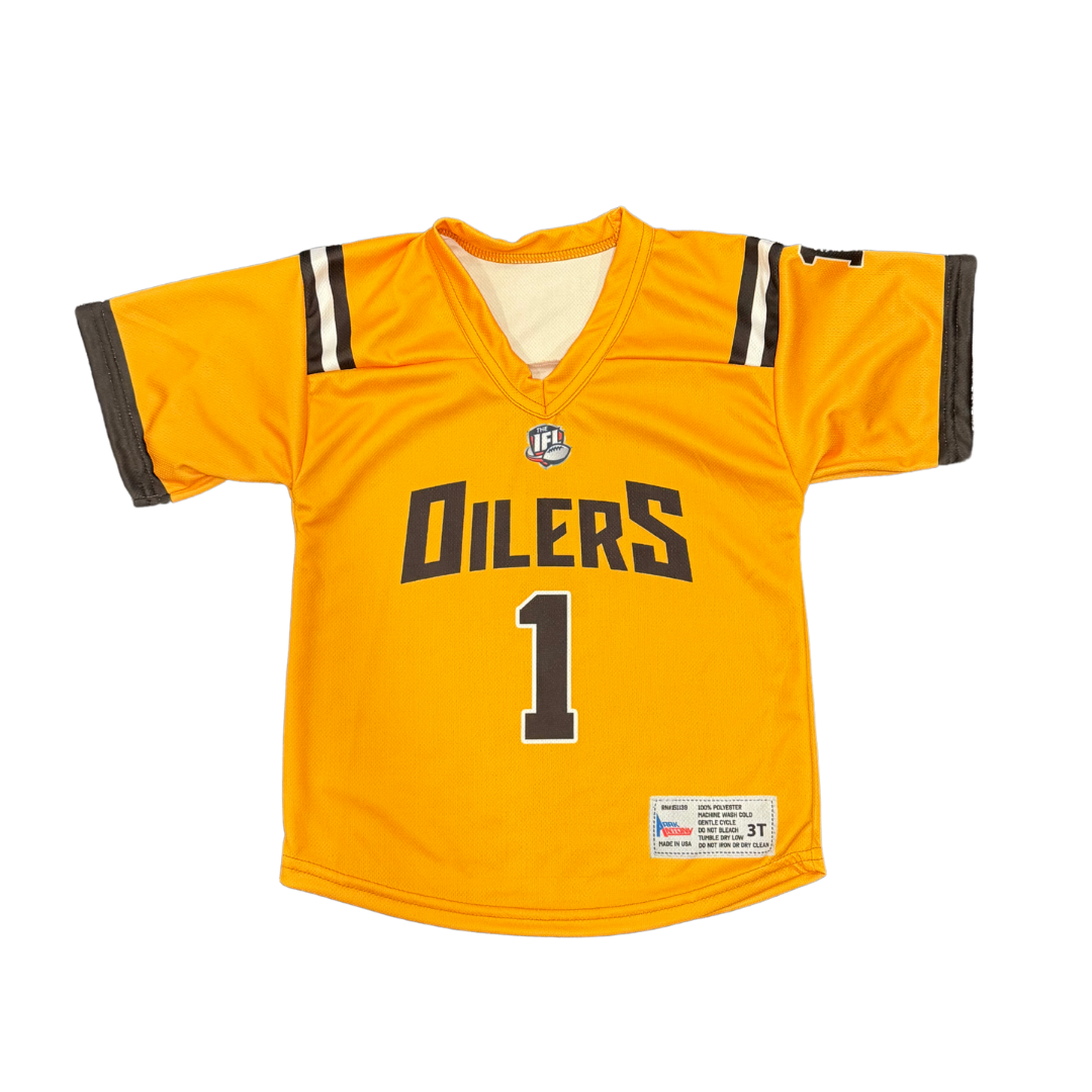 JY - Youth Tulsa Oilers Football #1 Gold Jersey