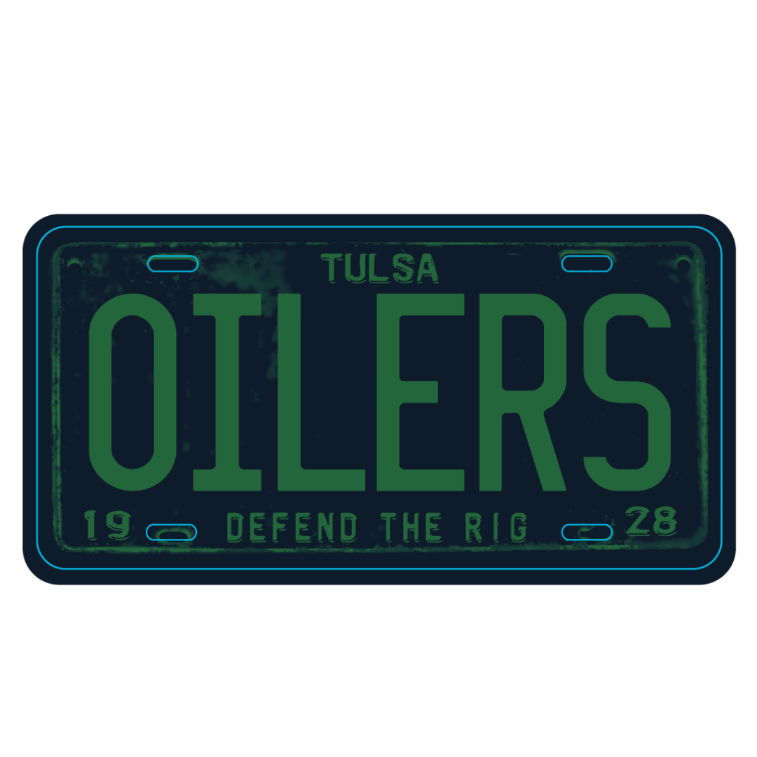 N - 23/24 Oilers Hockey Defend the Rig Green License Plate | Tulsa ...