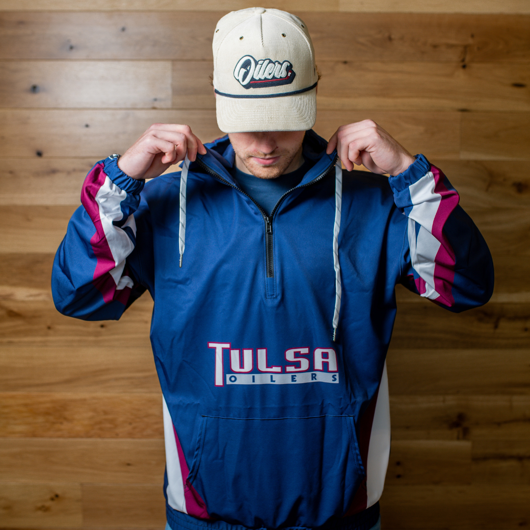 AA - 24/25 Oilers Bench Clearers Navy/Maroon Windbreaker | Tulsa Oilers ...
